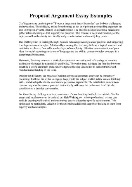 Proposal Argument Essay Examplespdfproposal Argument Essay Examples Pdf