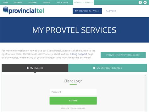 how to reset my client portal password provincial tel