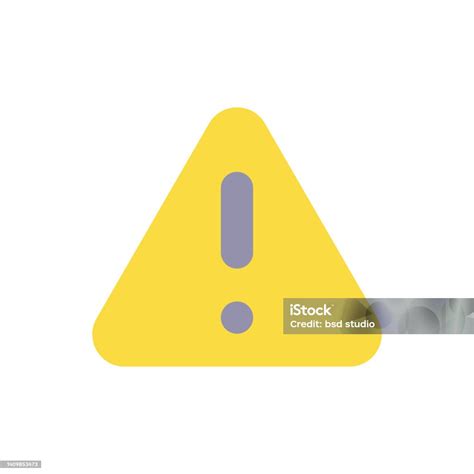 Triangle Shaped Caution Sign Flat Color Ui Icon Stock Illustration Download Image Now