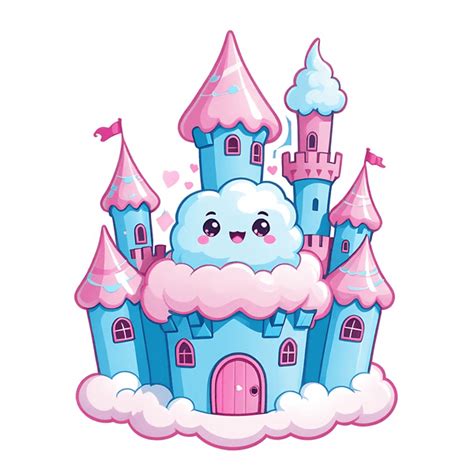 Cute Cloud Castle Sticker Heat Press Transfer