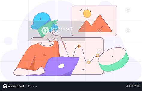 Girl Plotting Data On Graph Illustration Free Download Business