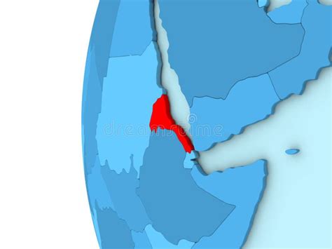 Eritrea On Blue Globe Stock Illustration Illustration Of Political