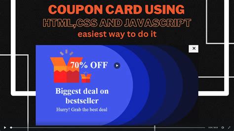 Onloading Coupon Card Using Html Css Javascript Javascript Website Youtube