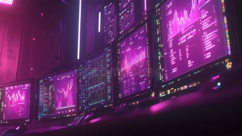 An Abstract Dashboard On A Computer Screen Displays A Network Monitoring System With Real Time