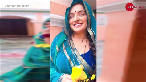 Bhojpuri Actress Amrapali Dubey Flaunts Seductive Look In Saree Watch