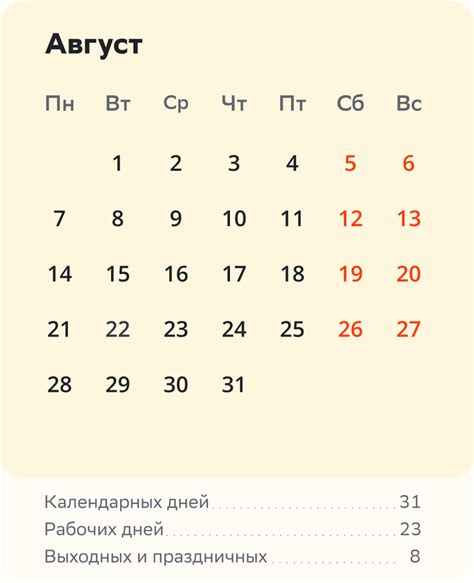 Производственный календарь на август 2023 года рабочие дни выходные и праздники Деловая среда