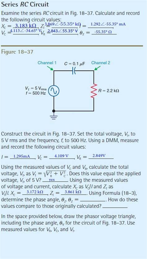 Solved Series RC Circuit Examine The Series RC Circuit In Chegg Com