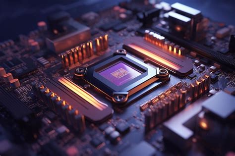 Premium Photo A Microchip On A Circuit Board Closeup Of A Microprocessor On A Computer