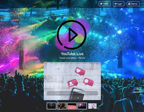 Github Rdevans Youtube Live Live Music And Events Platform Watch Discover Enjoy