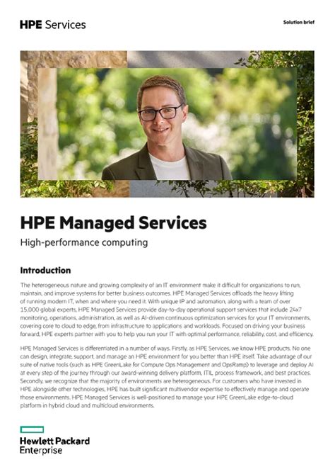 Hpe Managed Services High Performance Computing Hpe Managed Services High Performance Computing