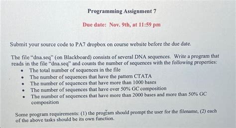 Programming Assignment 7 Due Date Nov 9th At 1159
