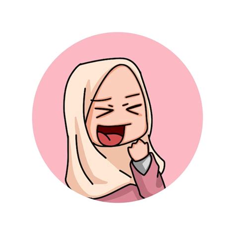 Hijab 벡터 일러스트 레이 션을 입고 이슬람 아이 소녀의 그림 프리미엄 벡터