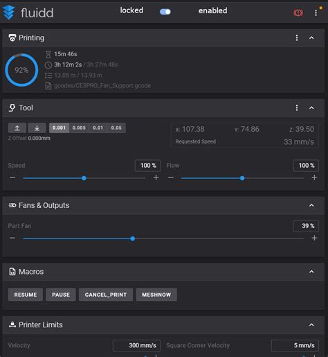 Possibility To Lock All Controls · Issue 263 · Fluidd Corefluidd · Github