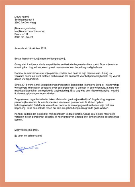 Voorbeeld Motivatiebrief Gehandicaptenzorg Beaksnl