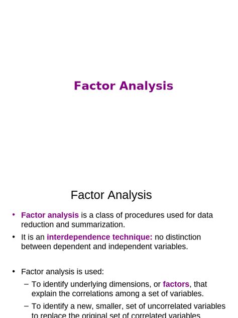Understanding Factor Analysis Techniques Pdf Factor Analysis Variance