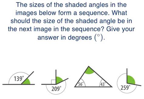 Solved The Sizes Of The Shaded Angles In The Images Below Form A