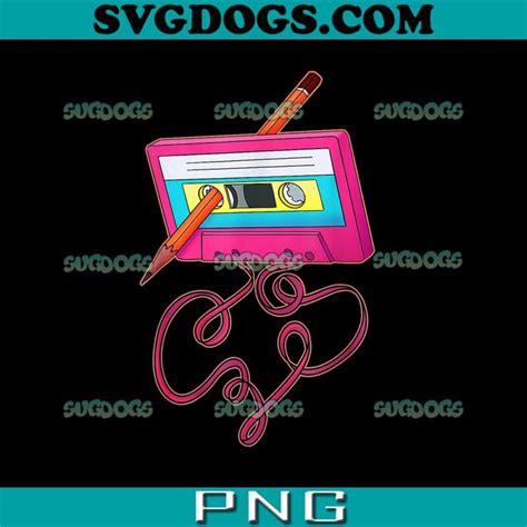 80s Cassette Tape Pencil 1980s Retro Vintage Music Png 1