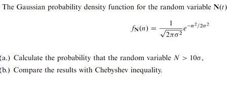 Solved The Gaussian Probability Density Function For The