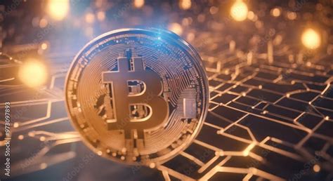 Abstract Crypto Data Mining On Blockchain Technology Data Stream Futuristic Virtual Smart