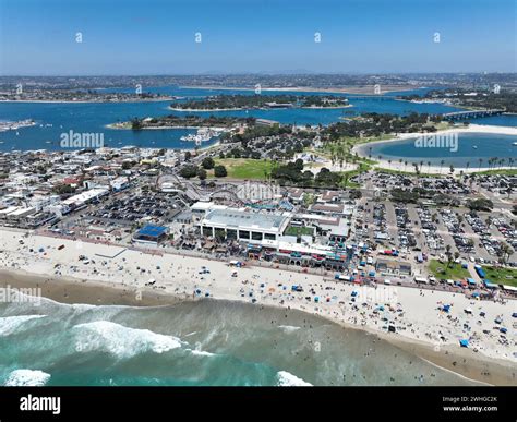 Aerial View Of Mission Bay And Beach In San Diego During Summer