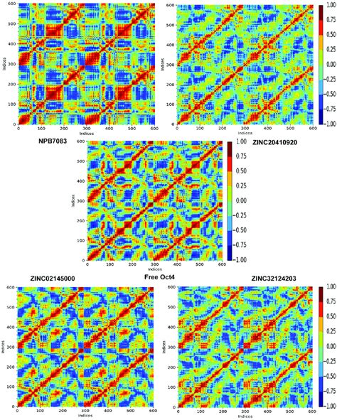Dynamic Cross Correlation Matrix DCCM Of The Backbone Atoms During100 Download Scientific