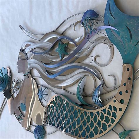 Oceans Grace Mermaid Wall Captivating Coastal Sculpture