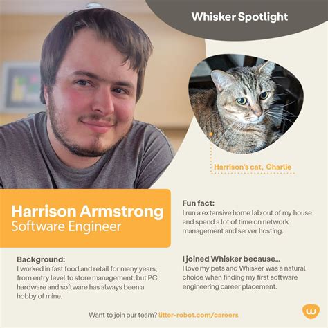Whisker Employeeappreciation Teamspotlight Litterrobot Softwareengineer Whisker