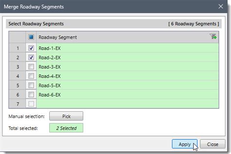 Merge Roadway Segments Command Civilgeo Knowledge Base