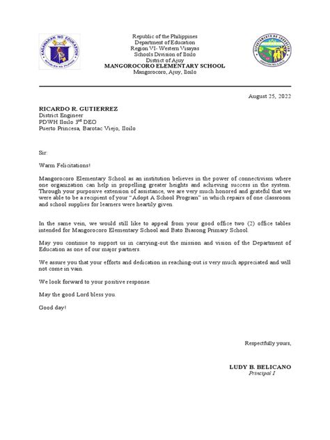 Letter To Dpwh Pdf