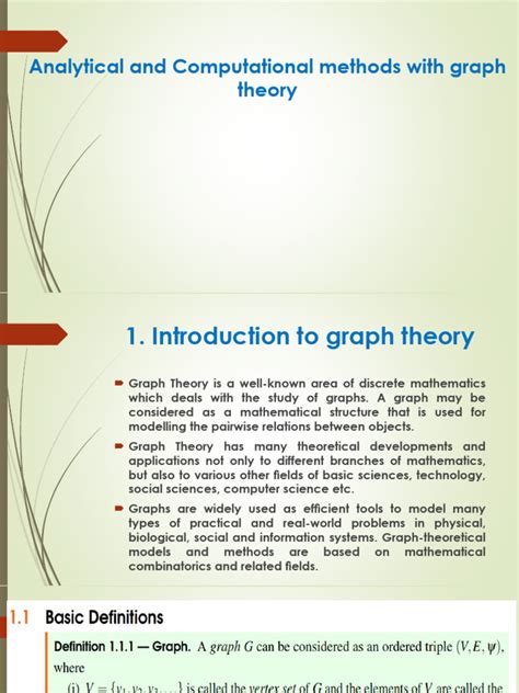 Analytical And Computational Method With Graph Theory Pdf