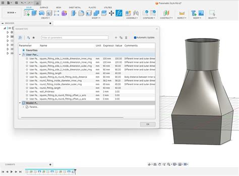 Rectangular To Circular Adapter Model Parametric Por Scott711 Descargar Modelo Stl Gratuito