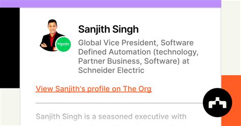 Sanjith Singh Global Vice President Software Defined Automation