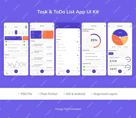 Kit Dinterface Utilisateur Dapplication De Liste De Tâches Et De