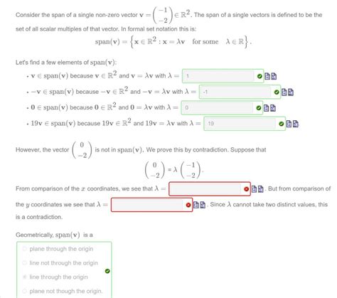 solved consider the span of a single non zero vector v