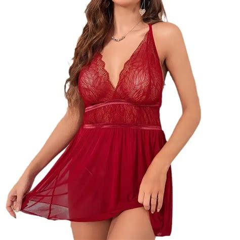 여자의 섹시한 투명 란제리 레이스 잠옷 끈 팬티와 통기성 성인 잠옷 성숙한 스타일 메쉬 속옷 세트