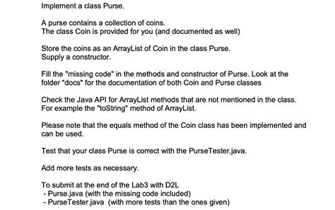 solved java programming question below is purse java