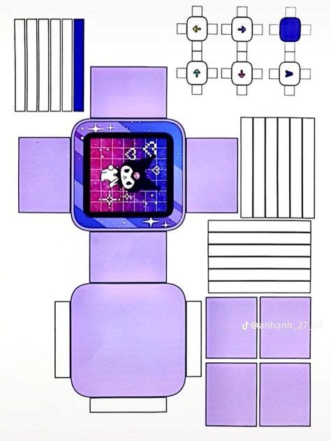 Eng 산리오 미니 컴퓨터 피젯토이 만들기 🎁무료 도안공유🎁 종이구관 그리는법 쉬운 만들기 페이퍼 크래프트 미니어쳐 종이인형 옷입히기 Rumah Kertas