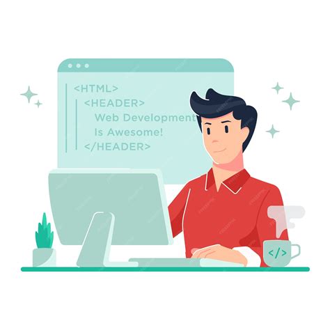 travailler sur l illustration du concept de codage vecteur premium