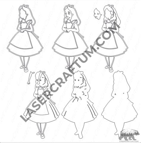 Alice In Wonderland Layered Design For Cutting Lasercraftum
