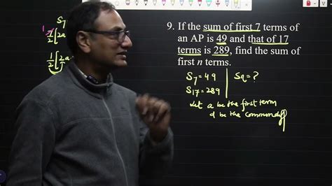 Class 10 A P Exercise 5 3 Q9 If The Sum Of First 7 Terms Of An Ap Is 49 And That Of 17