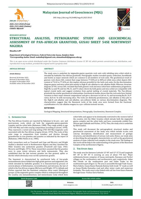 Pdf Malaysian Journal Of Geosciences Mjg Structural Analysis