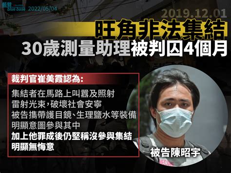 Bluebase 【2019年旺角參與非法集結 30歲測量助理被判囚4個月】