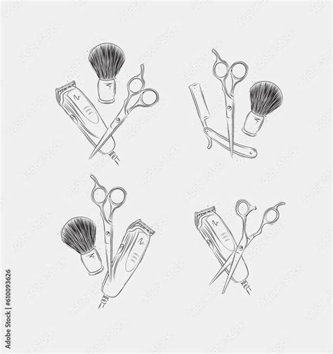 Barbershop Haircut And Shave Collection With Clipper Trimmer Blade