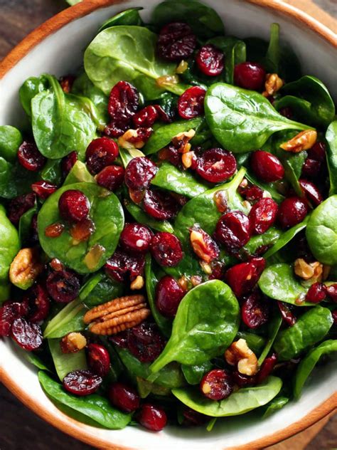 Simple Cranberry Spinach Salad Easy Recipe 5 Minute Dressing
