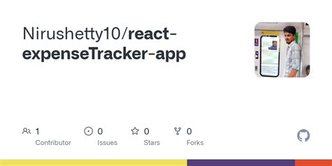 GitHub Nirushetty10 React ExpenseTracker App