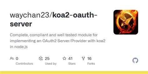 GitHub Waychan Koa Oauth Server Complete Compliant And Well Tested Module For