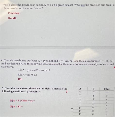 Solved V If A Classifier Provides An Accuracy Of 1 On A