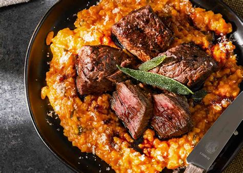 Steak Tips With Pumpkin Risotto Americas Test Kitchen