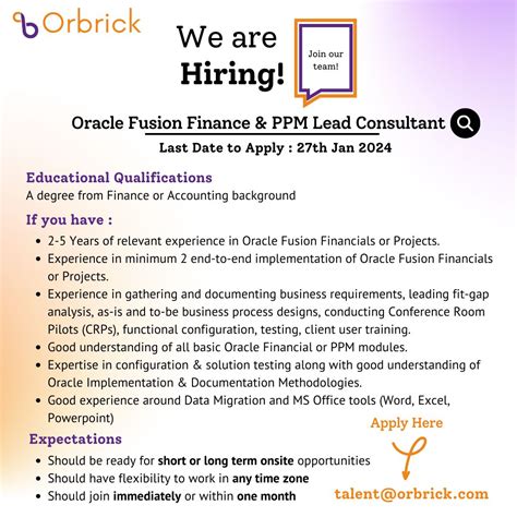 Orbrick Consulting Private Limited On Linkedin Oraclefusioncloud Oraclefinancials Fusionppm