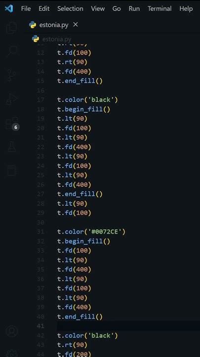 how to draw estonia flag in python turtle module shorts python